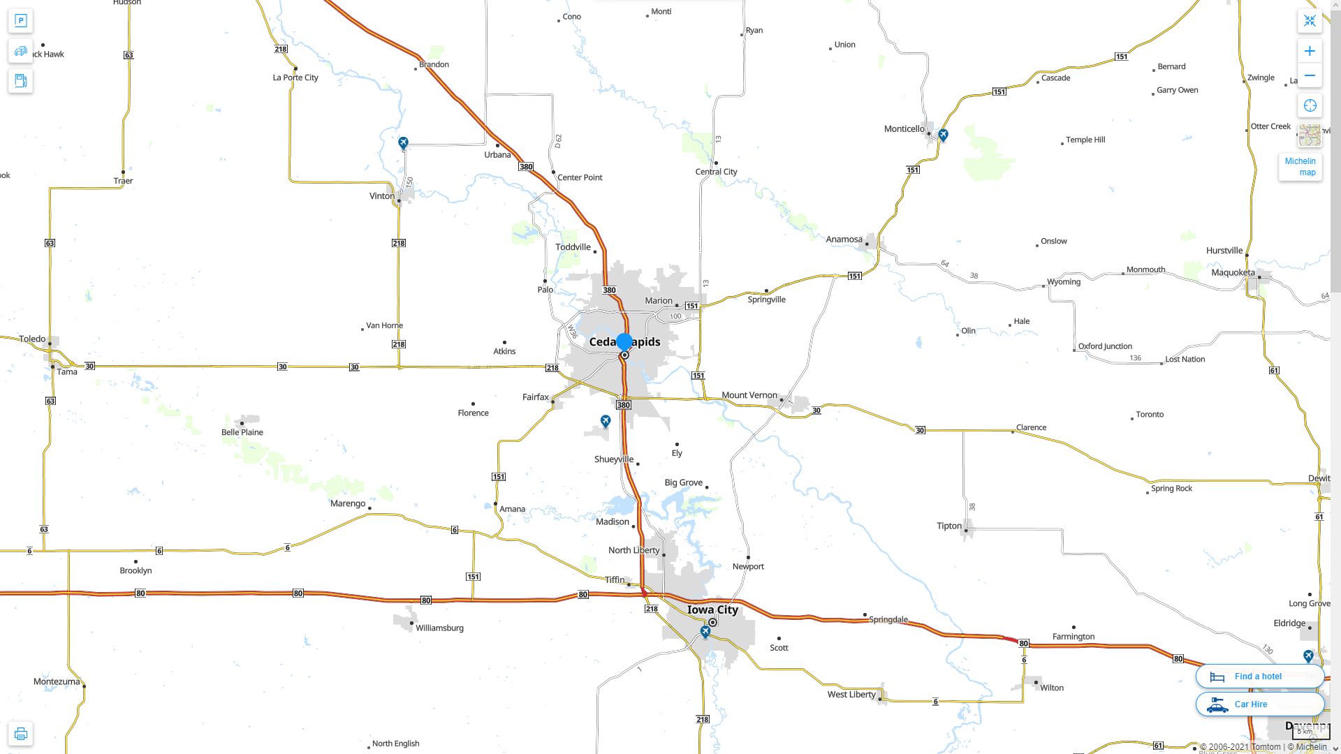 Cedar Rapids iowa Map - United States Cedar Rapids iowa Map - United States
